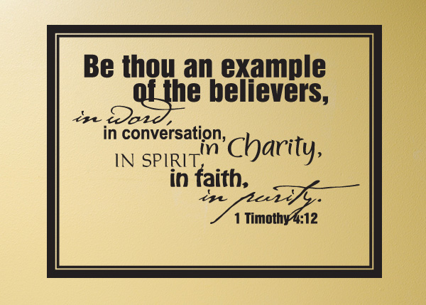 1 Timothy 4:12 Bible Verse Wall Decal Be Thou an Example | Christian ...