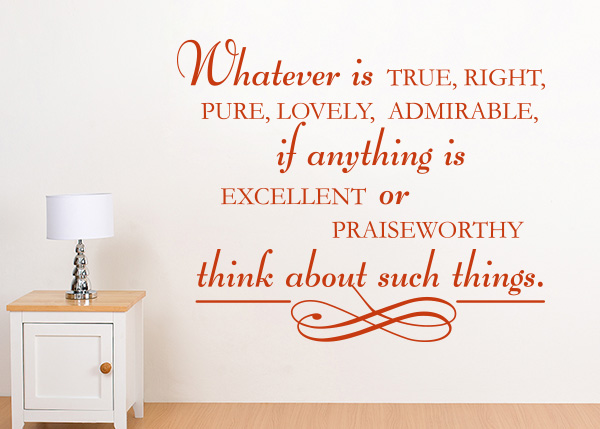 Whatever Is True Wall Decal Philippians 4:8 | Christian Statements