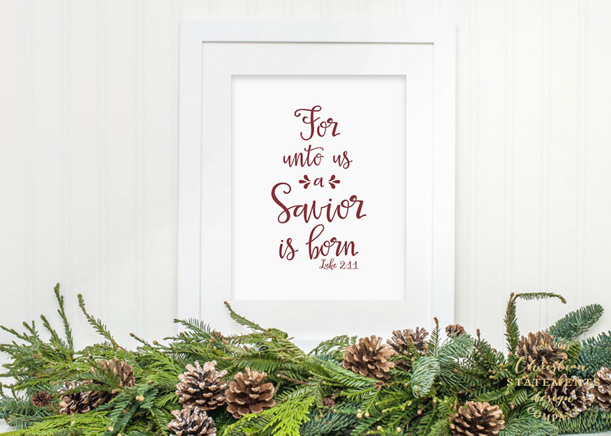 For Unto Us A Savior Is Born Wall Print - Luke 2:11, Wall Prints, WP1154